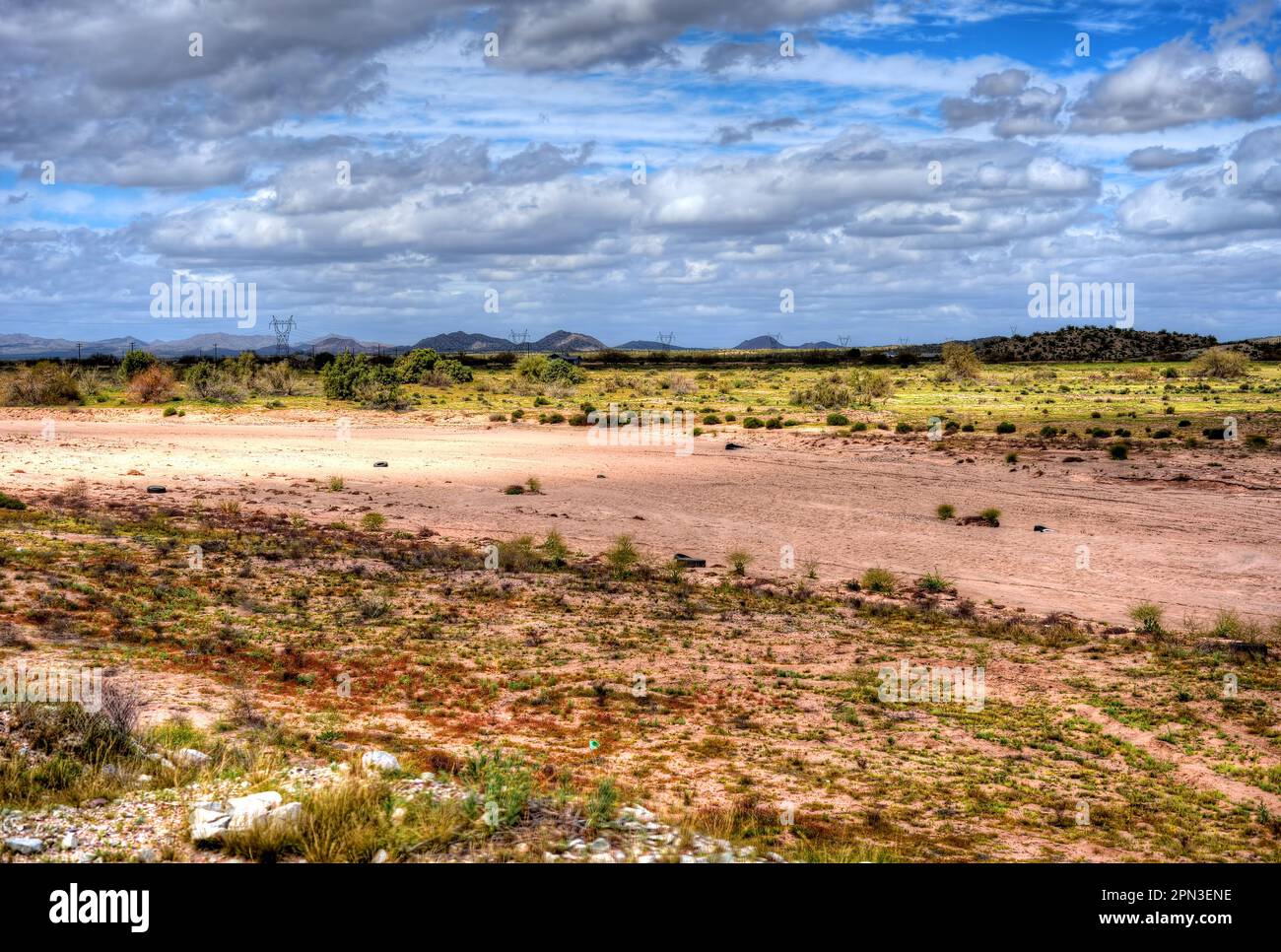 Dry Gila river bed Sonora desert in central Arizona USA Stock Photo - Alamy