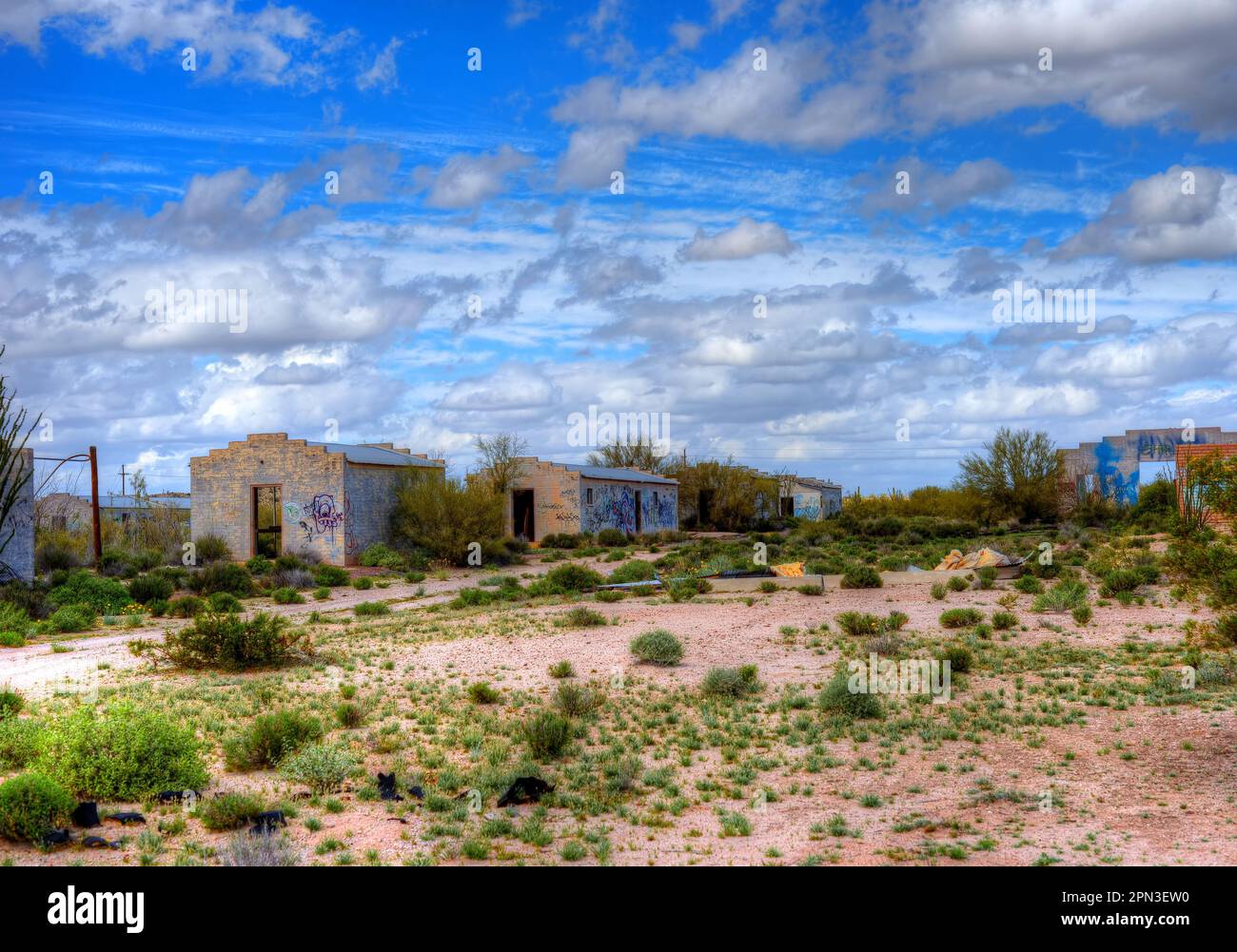 Old abandoned block houses in Southwest Arizona Stock Photo - Alamy