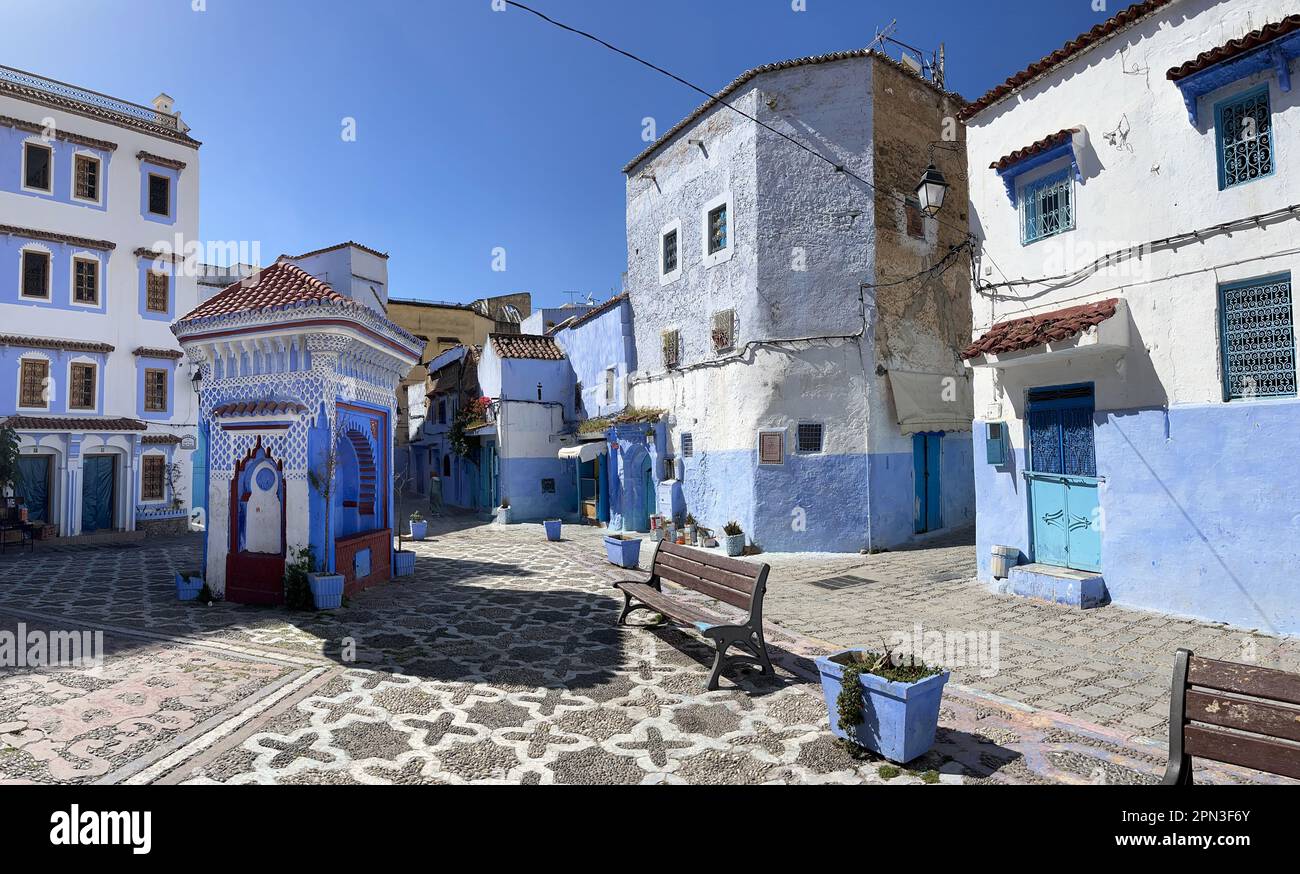 Blue City, Morocco, Africa: alleys in the medina of Chefchaouen, known ...