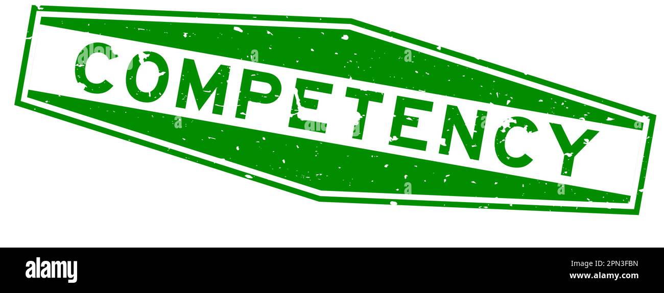 Grunge green competency word hexagon rubber seal stamp on white background Stock Vector Image ...