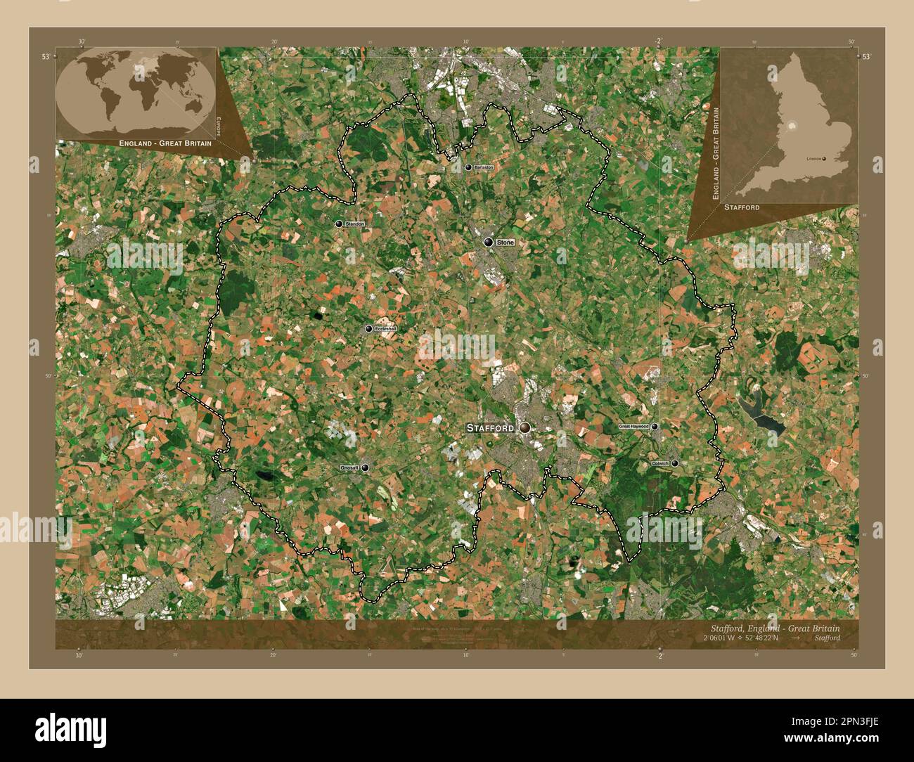 Stafford, non metropolitan district of England - Great Britain. Low ...