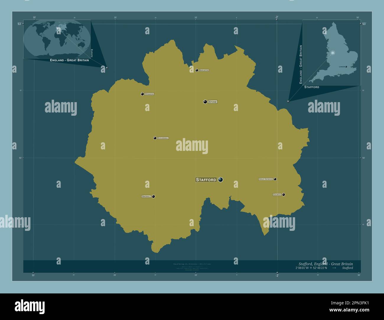Map of eccleshall hi-res stock photography and images - Alamy