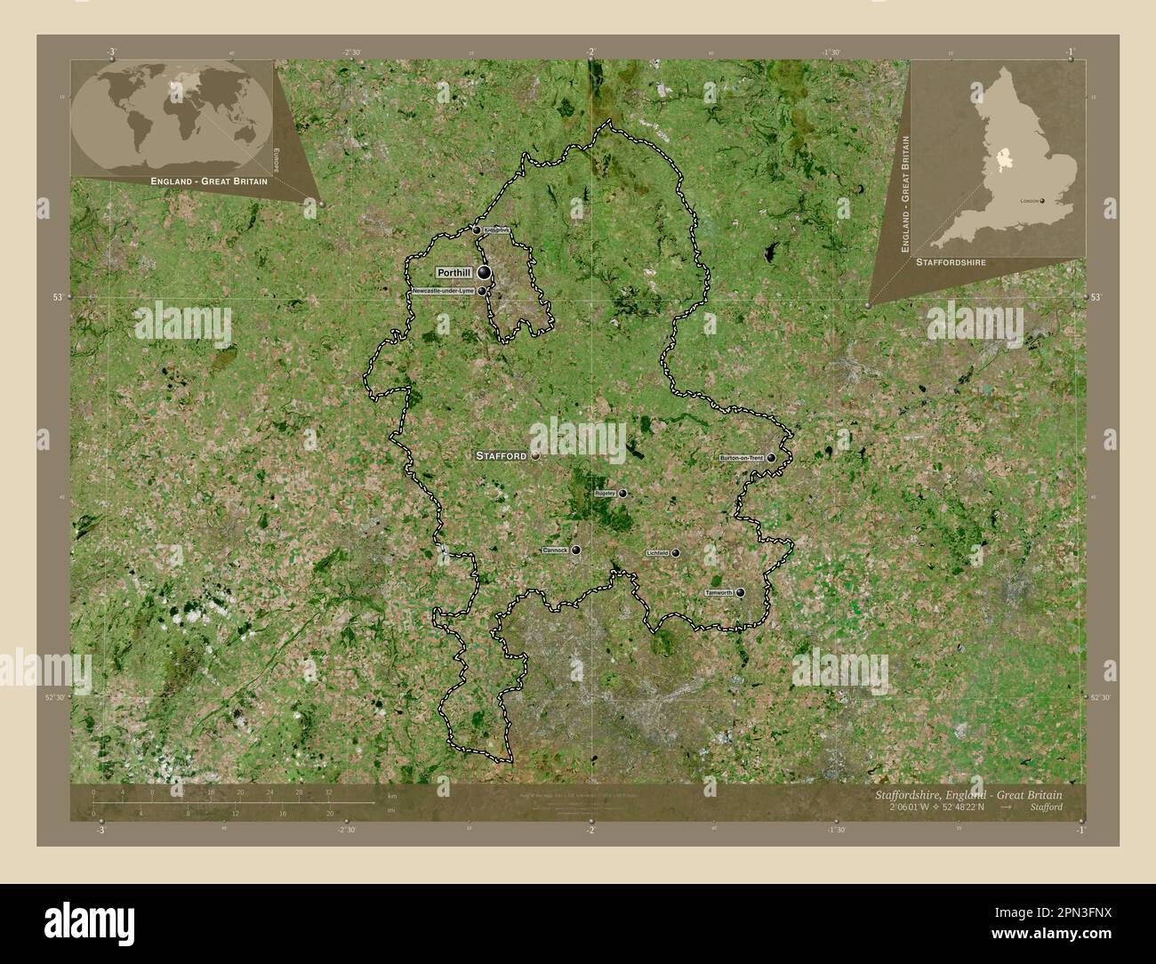 Staffordshire, administrative county of England - Great Britain. High ...