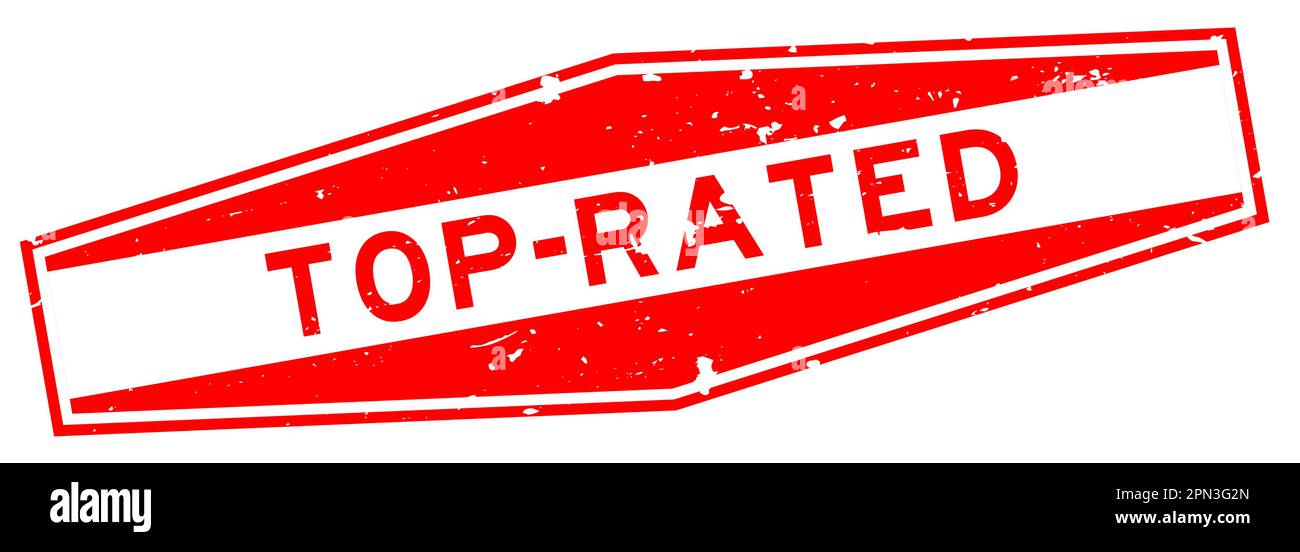 Grunge red top rated word hexagon rubber seal stamp on white background Stock Vector Image & Art ...