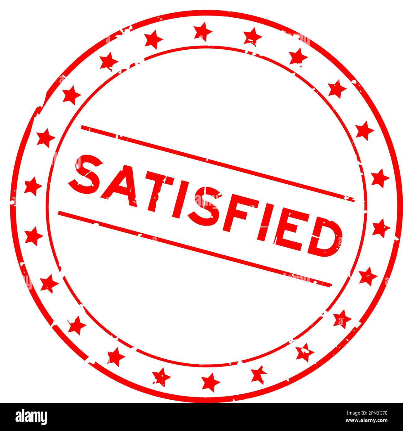 Grunge red satisfied aword round rubber seal stamp on white background ...