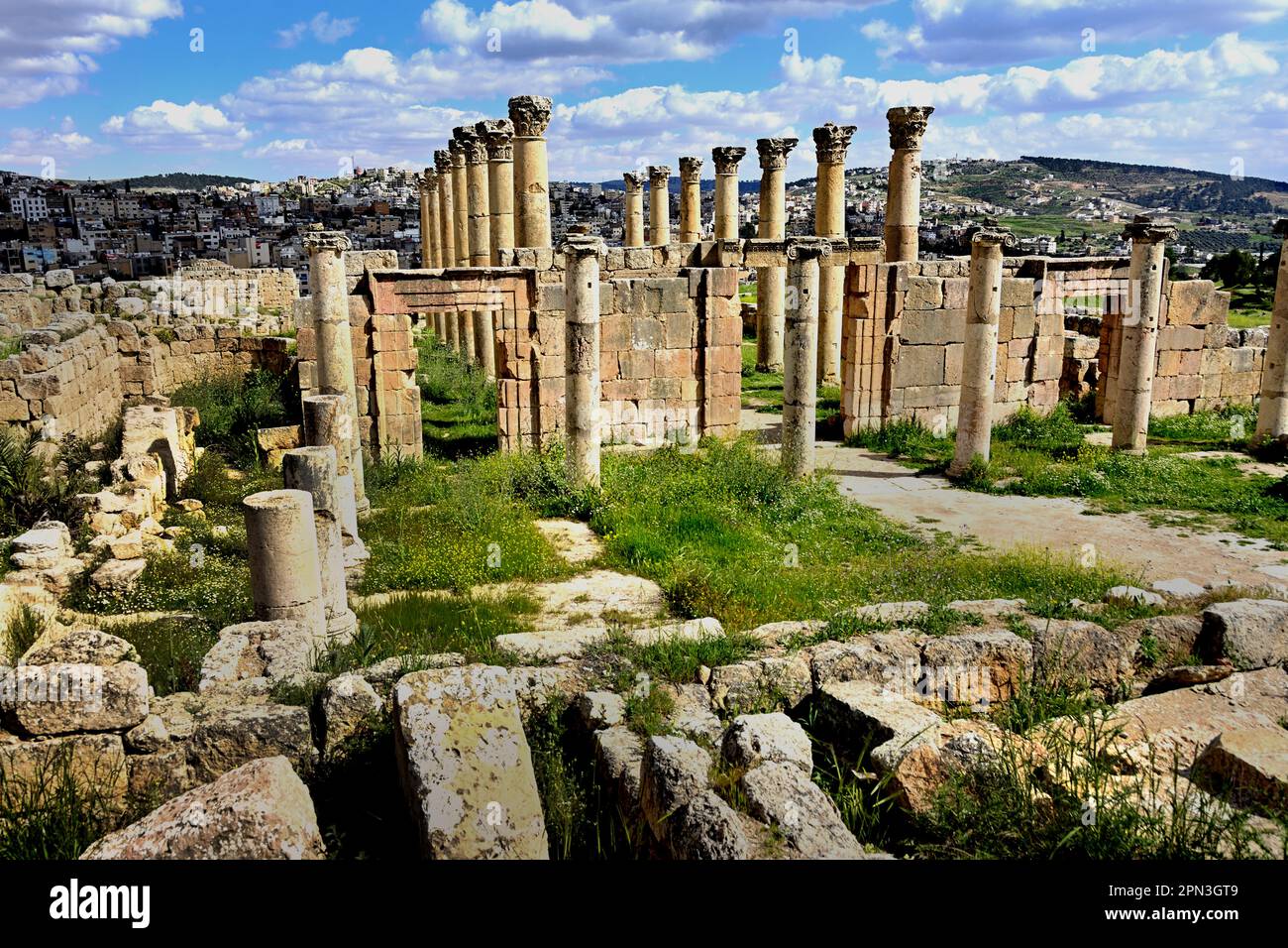 Sanctuary of Zeus, Roman ruins, Jerash, Jordan, ancient city, boasts an ...