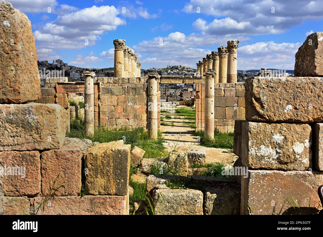 Sanctuary of Zeus, Roman ruins, Jerash, Jordan, ancient city, boasts an ...