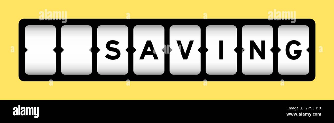 Black color in word saving on slot banner with yellow color background ...