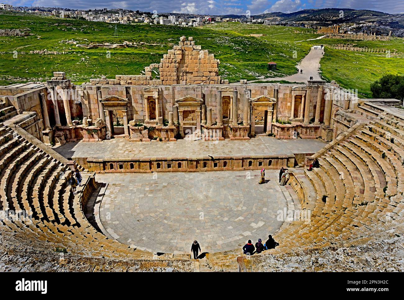 Roman South Theater in Jerash, Jordan, can seat more than 3000 ...