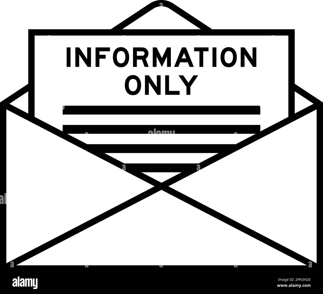 Envelope and letter sign with word information only as the headline ...