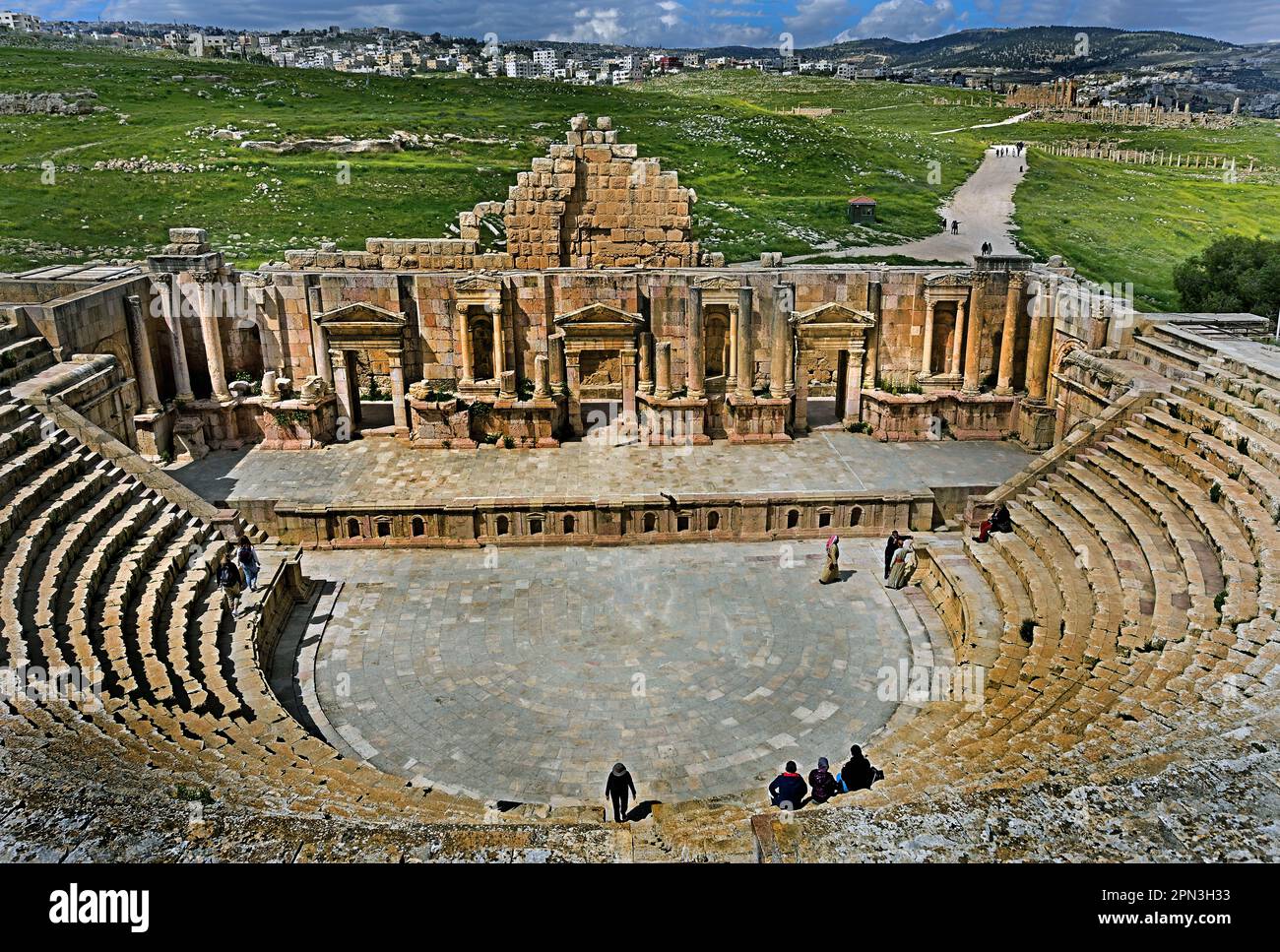 Roman South Theater in Jerash, Jordan, can seat more than 3000 ...