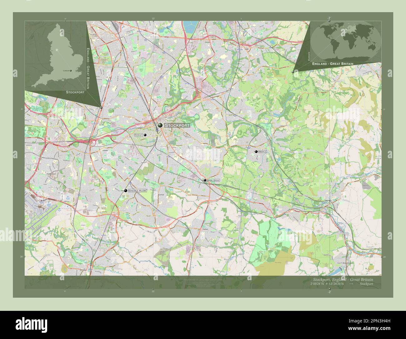 Stockport, metropolitan borough of England - Great Britain. Open Street ...