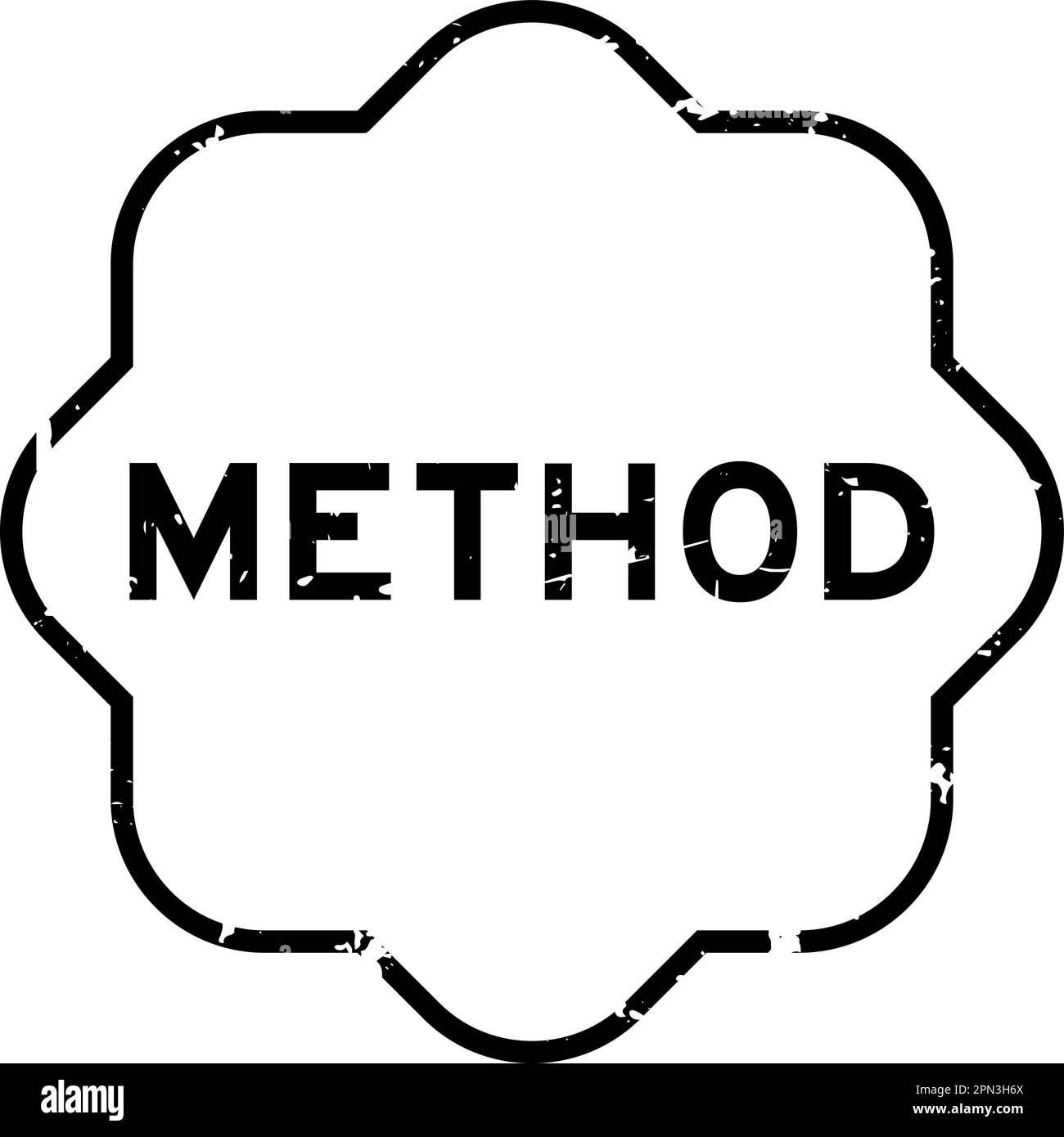 Grunge black method word rubber seal stamp on white background Stock ...