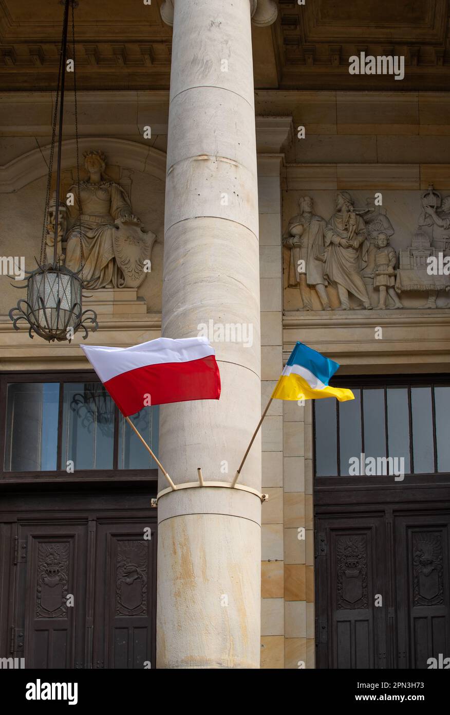Upper Lusatian Memorial Hall in Zgorzelec, Poland. Polish and Ukrainian ...