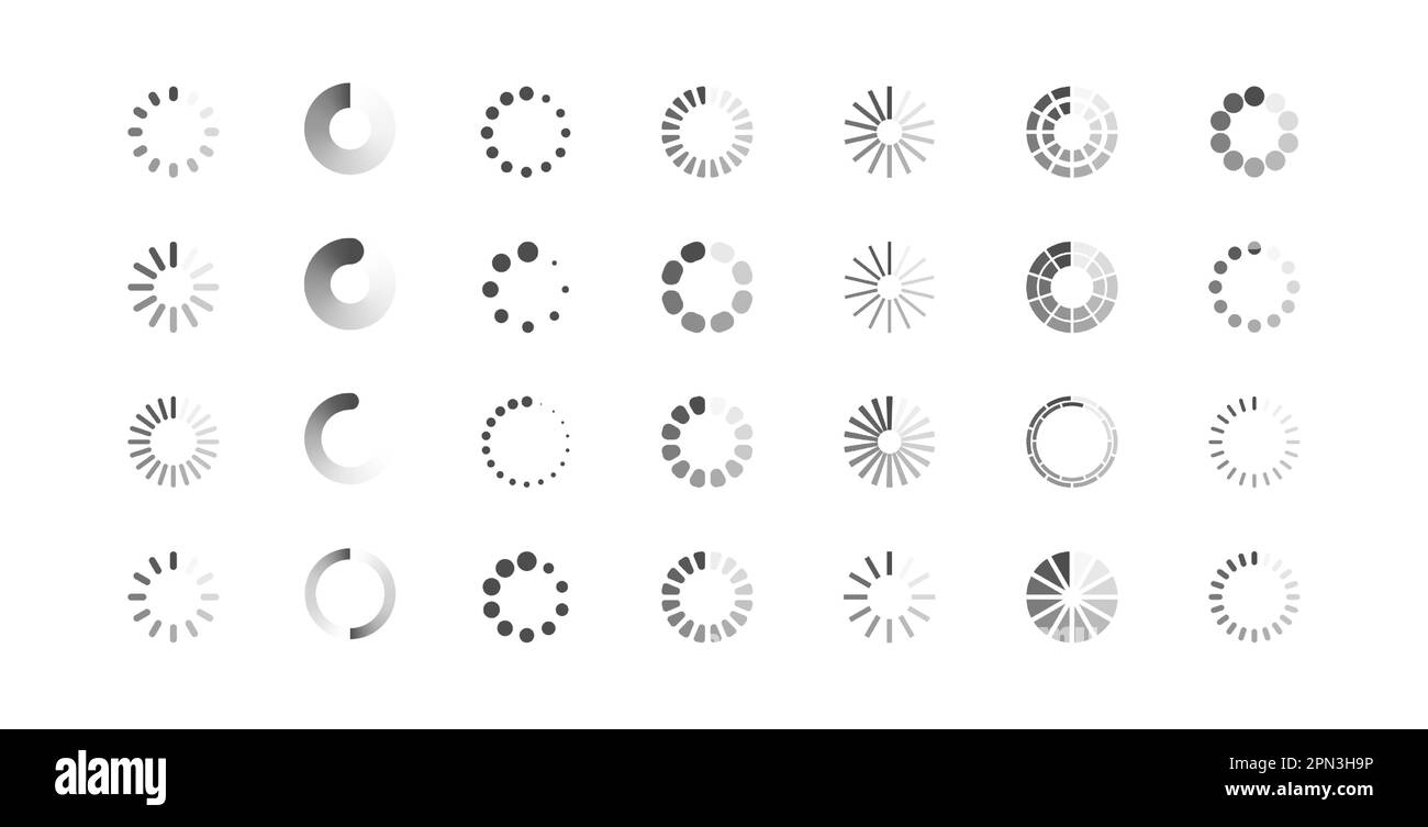 Download sign set. Load icons set. Load system. Data load. Loading bar ...