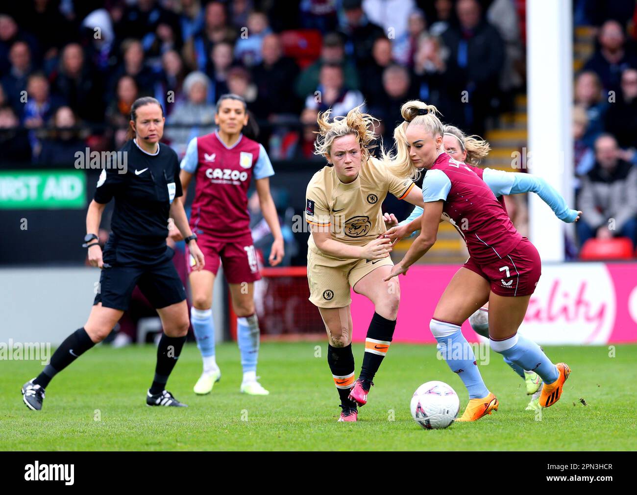 Chelsea's Erin Cuthbert and Aston Villa's Alisha Lehmann battle for the ...