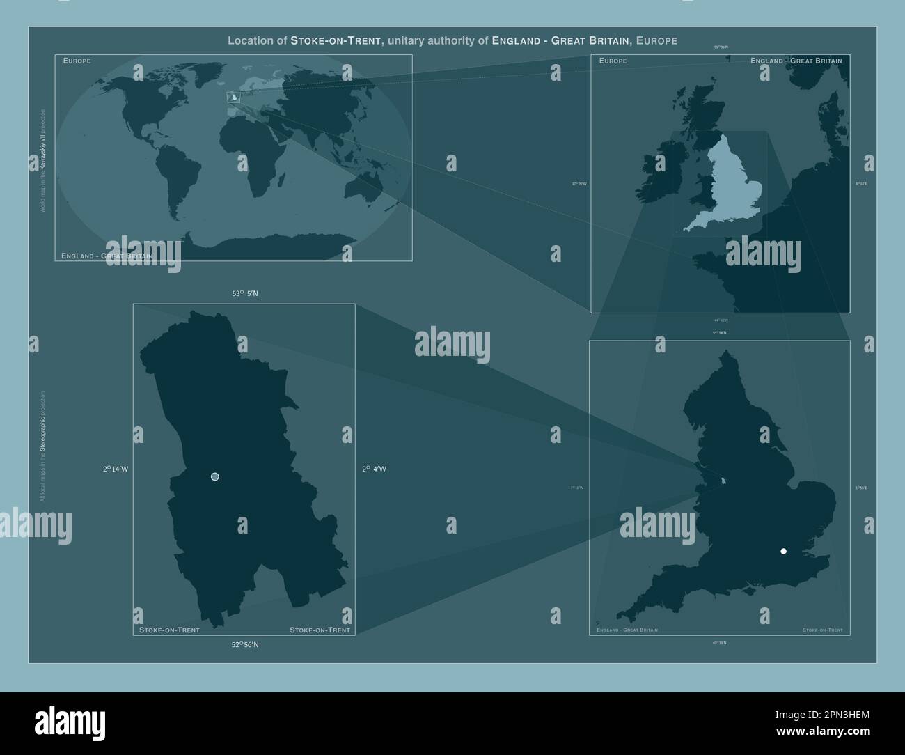 Stoke-on-Trent, unitary authority of England - Great Britain. Diagram ...