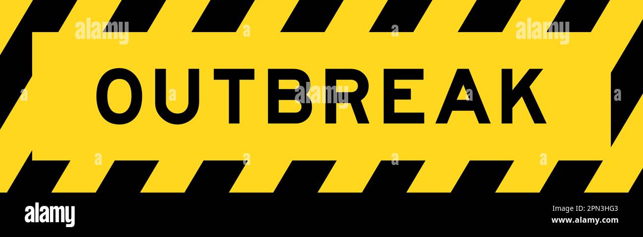 Yellow and black color with line striped label banner with word ...