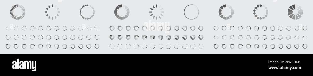 Circular Loading Buffering Icons Vector Set Video Ready for Animation Gif All Keyframes Frames ...