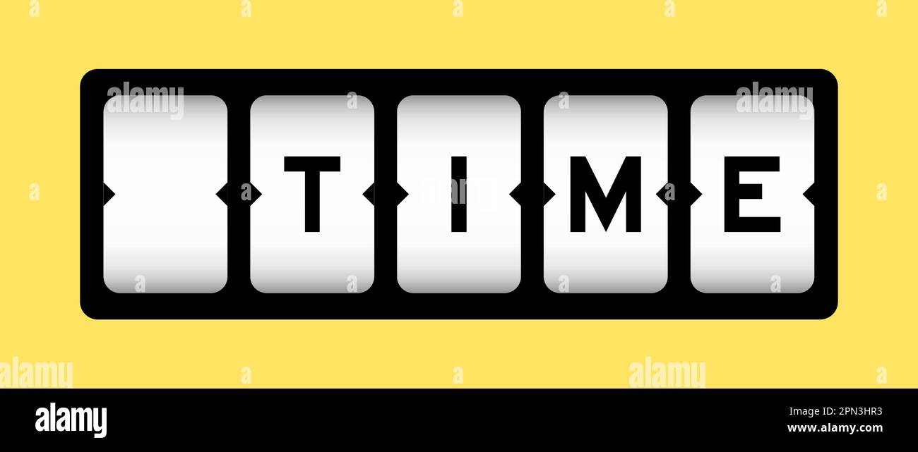 Black color in word time on slot banner with yellow color background ...