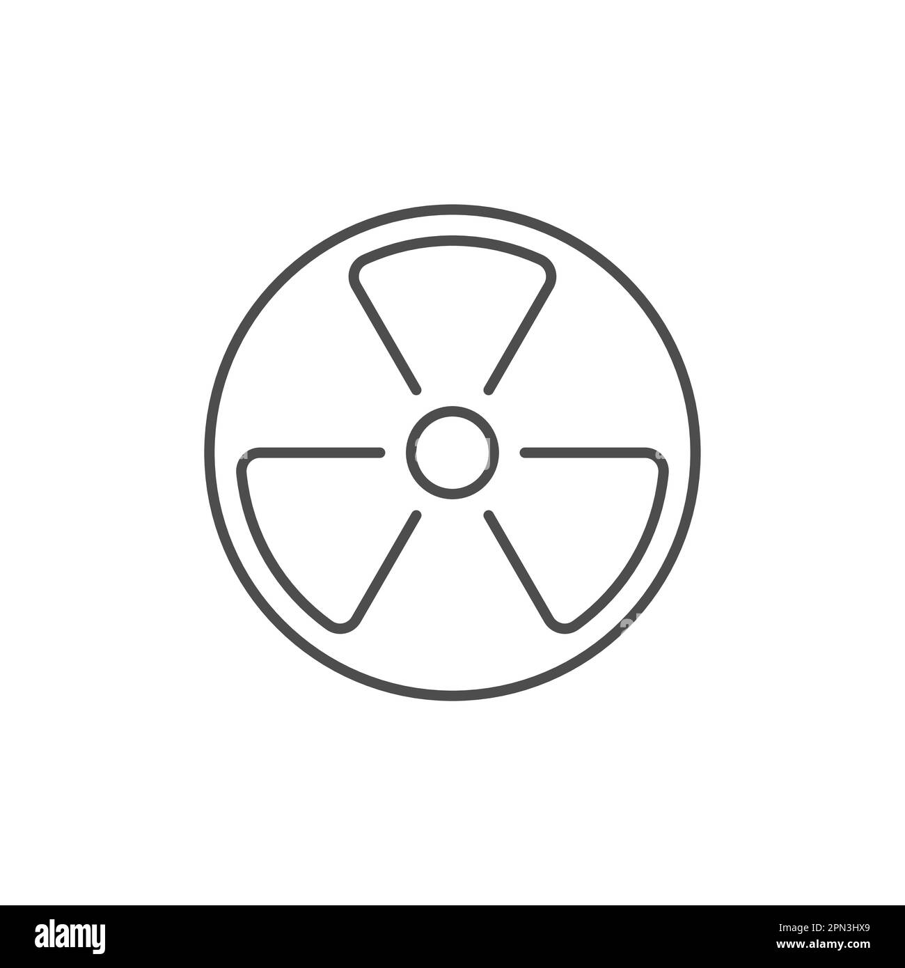 Radiation sign related vector linear icon. Nuclear energy icon. Atomic ...