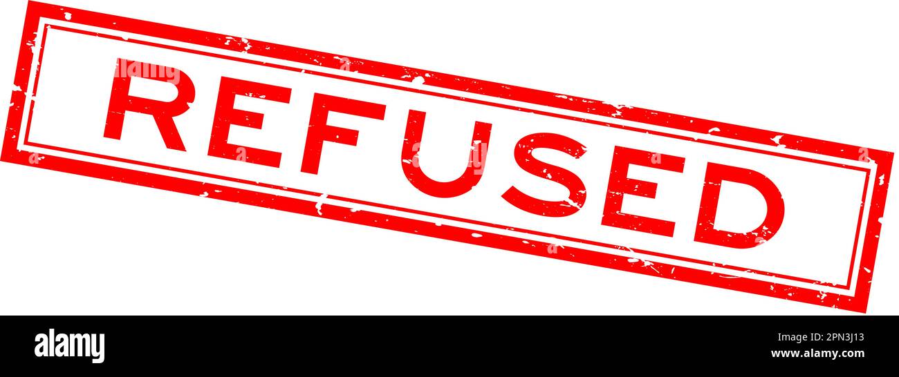 Grunge red refused word square rubber seal stamp on white background ...