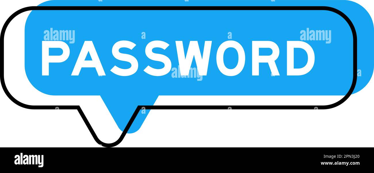Speech banner and blue shade with word password on white background ...