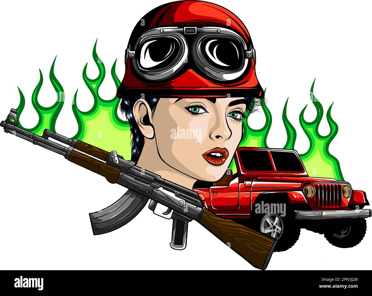 Girl With Gun Vector
