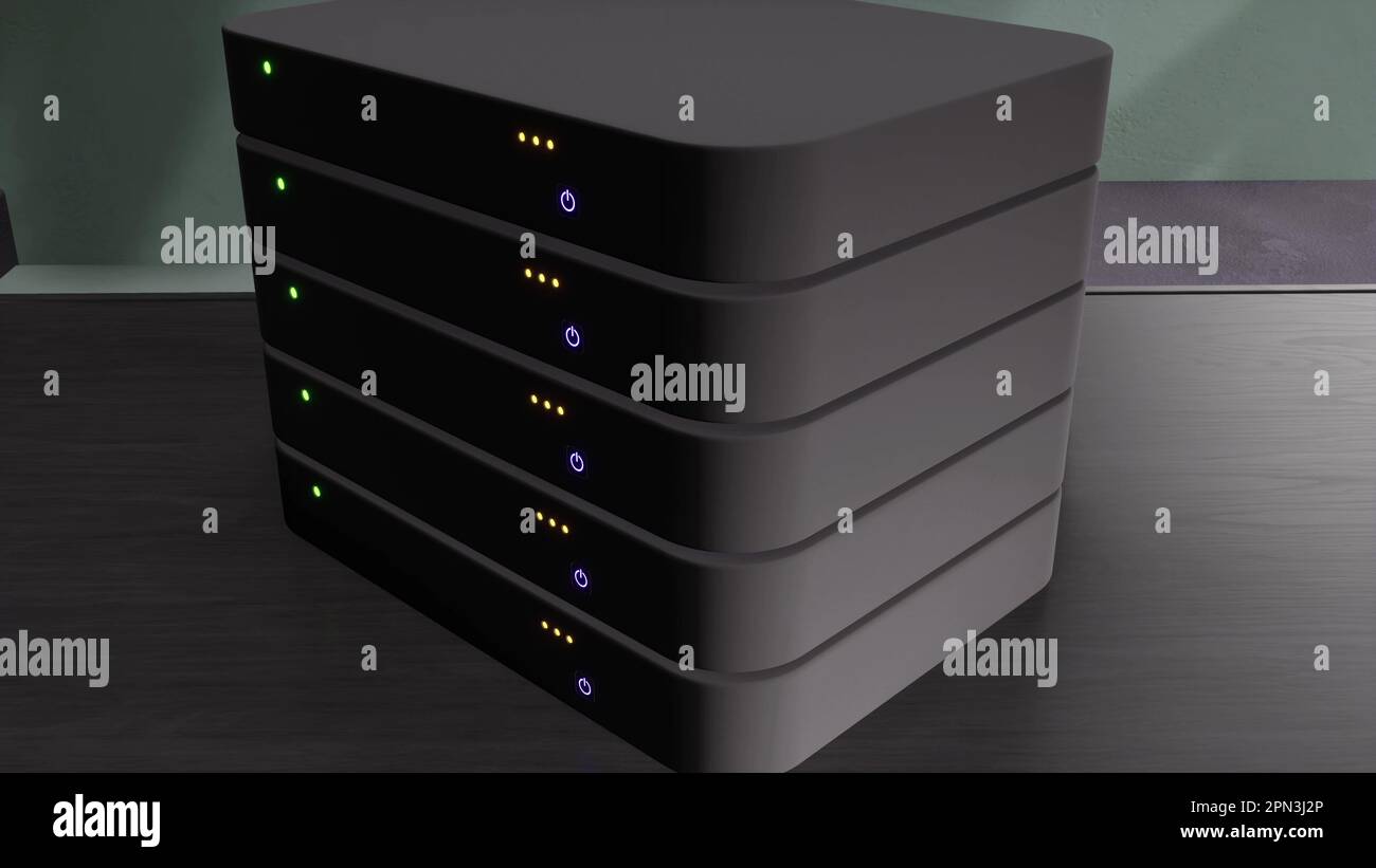 Internet technologies ips device security data center 3d render Stock ...