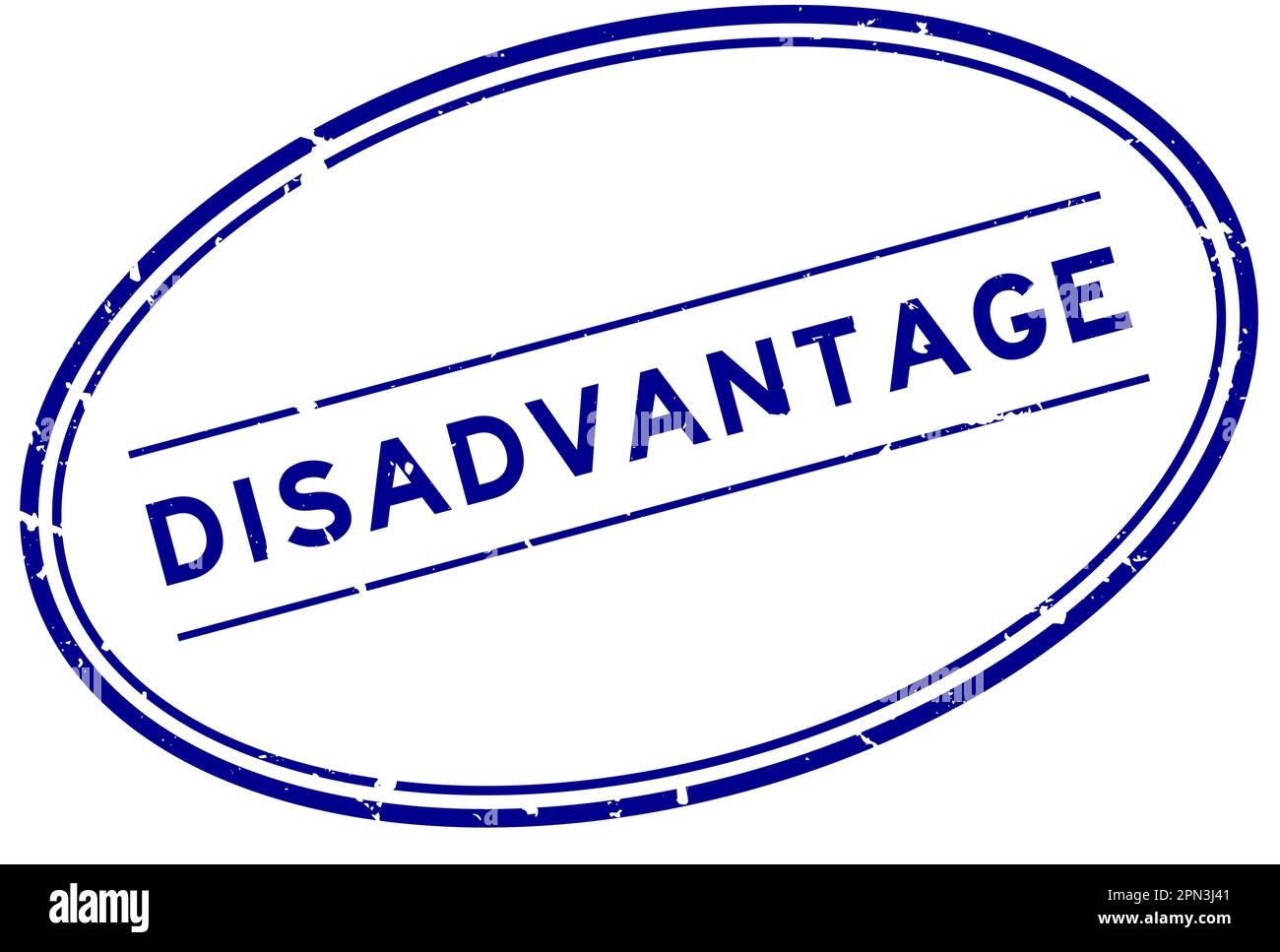 Grunge blue disadvantage word rubber seal stamp on white background ...