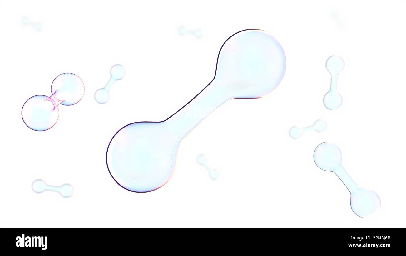 Glass model of a hydrogen molecule H2 intro 3d render Stock Photo - Alamy