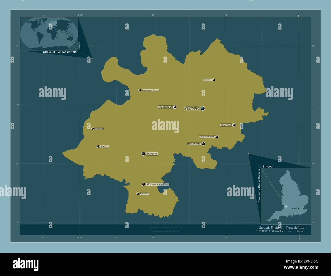 Stroud district map hi-res stock photography and images - Alamy