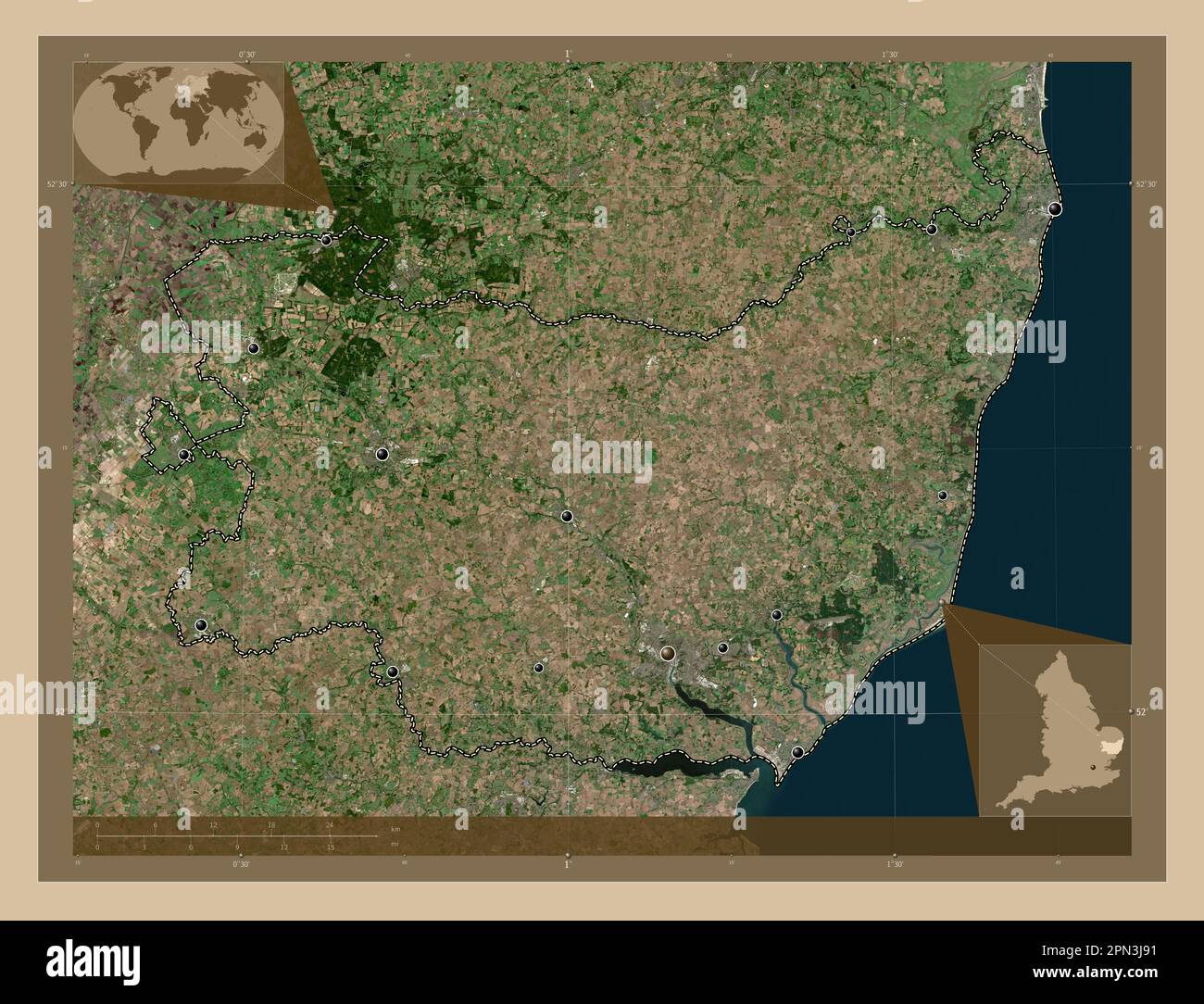 Suffolk, administrative county of England - Great Britain. Low ...