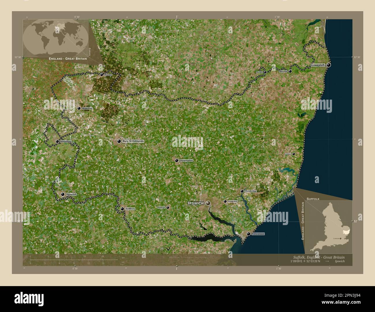 Suffolk, administrative county of England - Great Britain. High ...