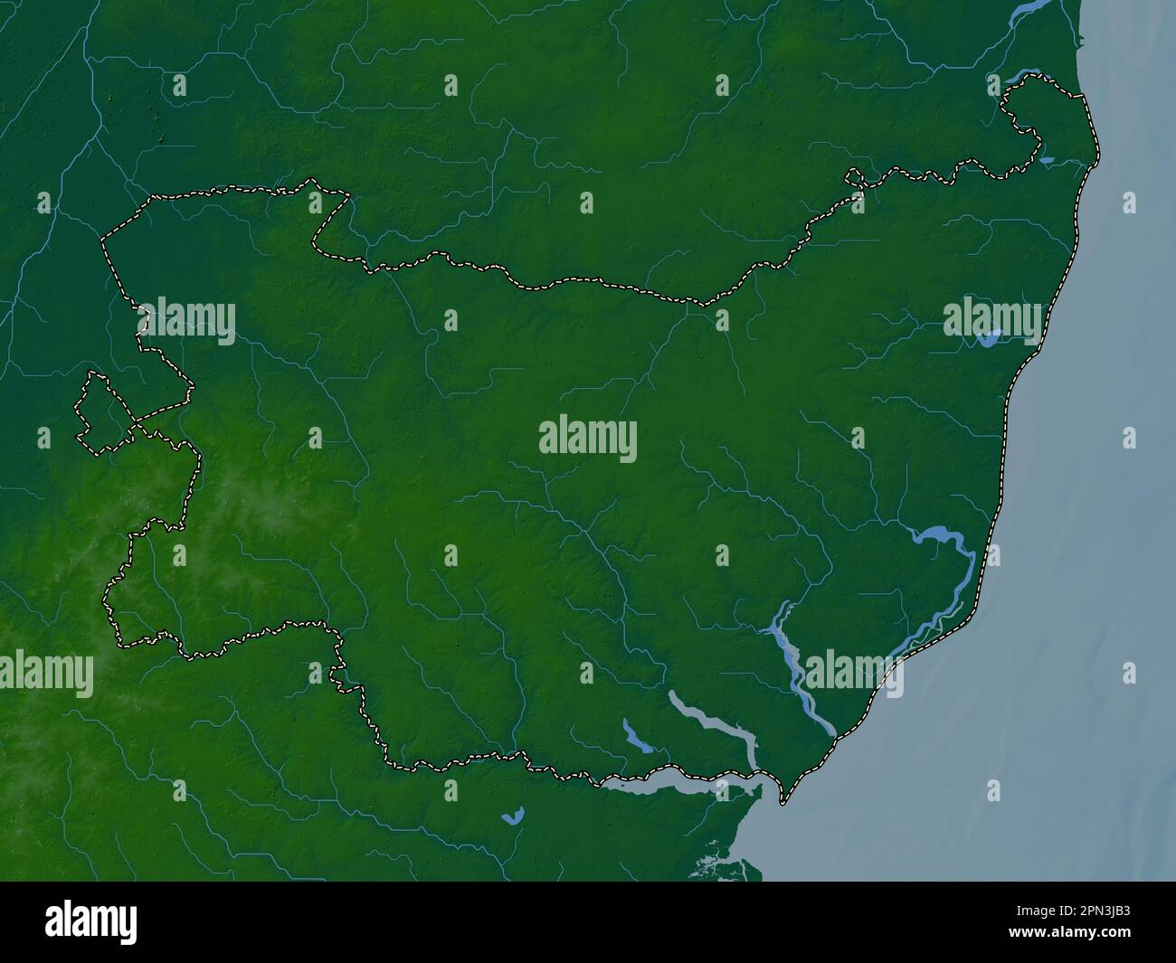 Suffolk, administrative county of England - Great Britain. Colored ...