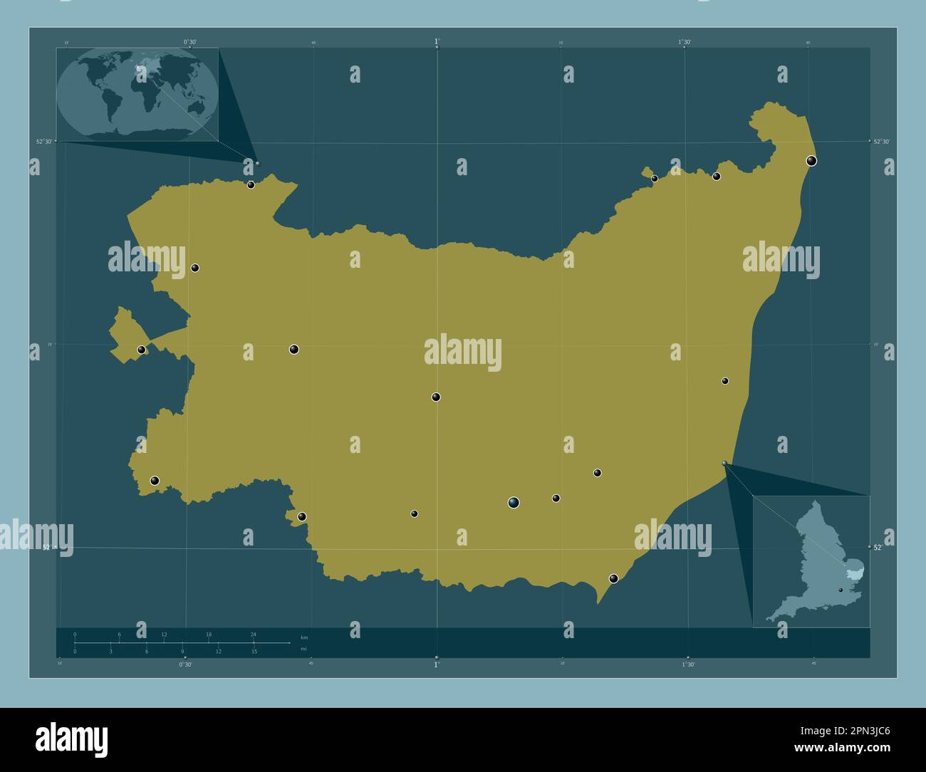 Suffolk, administrative county of England - Great Britain. Solid color ...