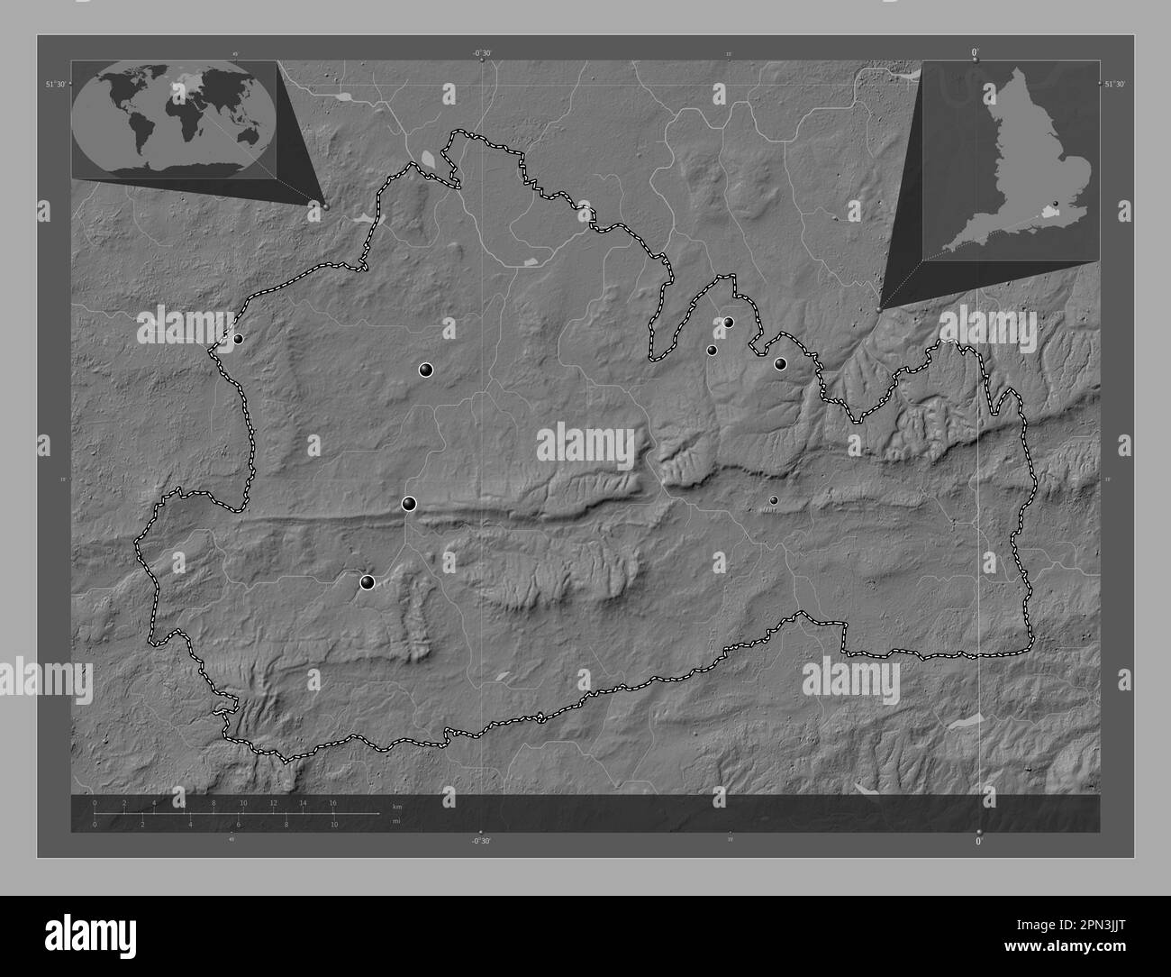 Surrey, administrative county of England - Great Britain. Bilevel ...