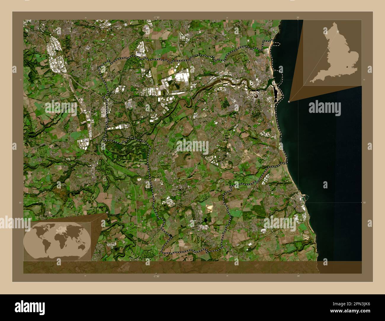 Sunderland, unitary authority of England - Great Britain. Low ...