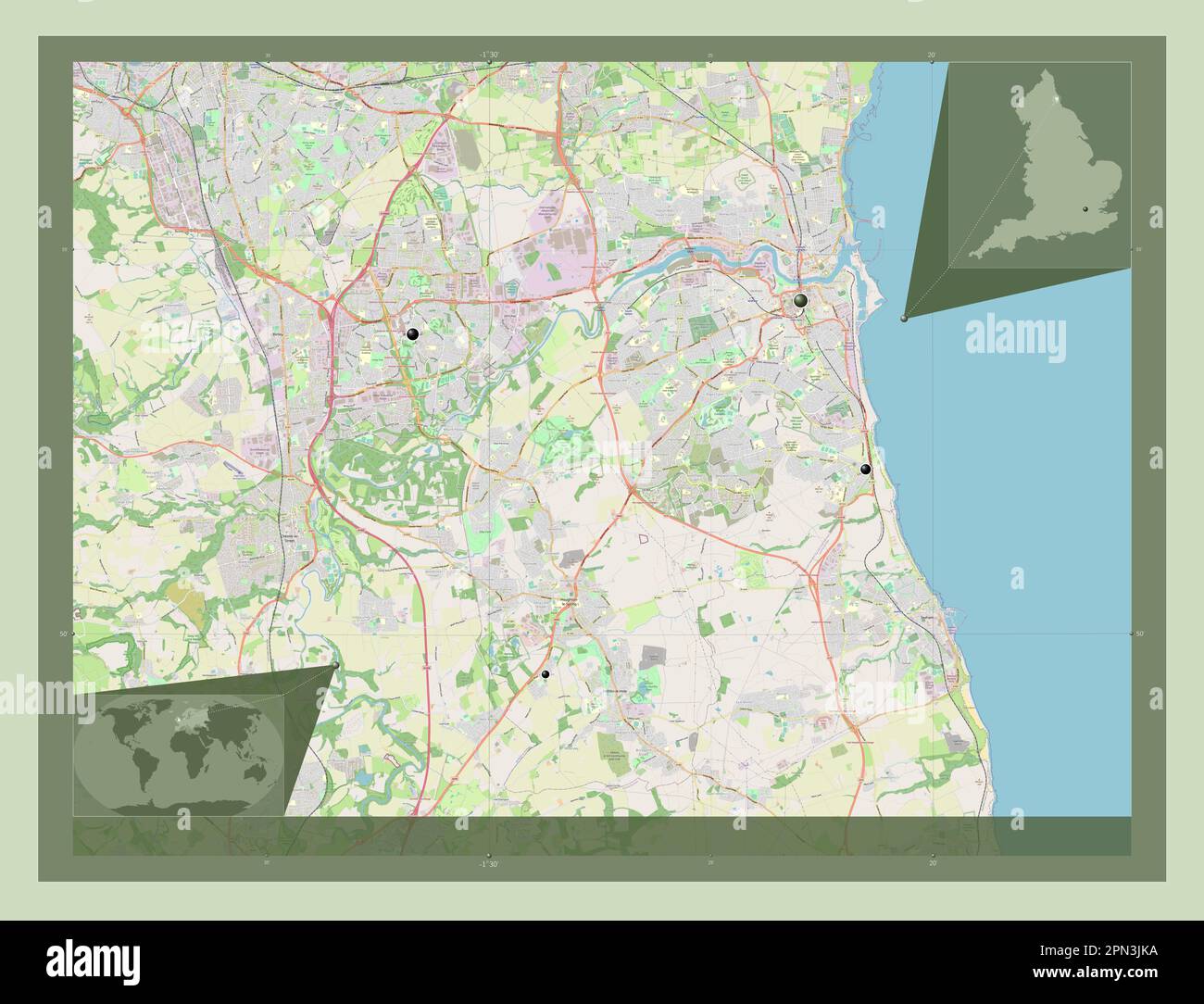 Sunderland, unitary authority of England - Great Britain. Open Street ...