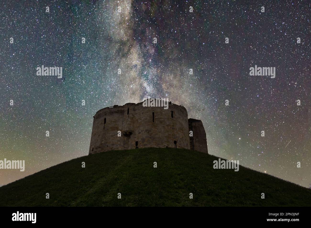 The historic thousand year old Clifford Tower adjacent to the banks of ...
