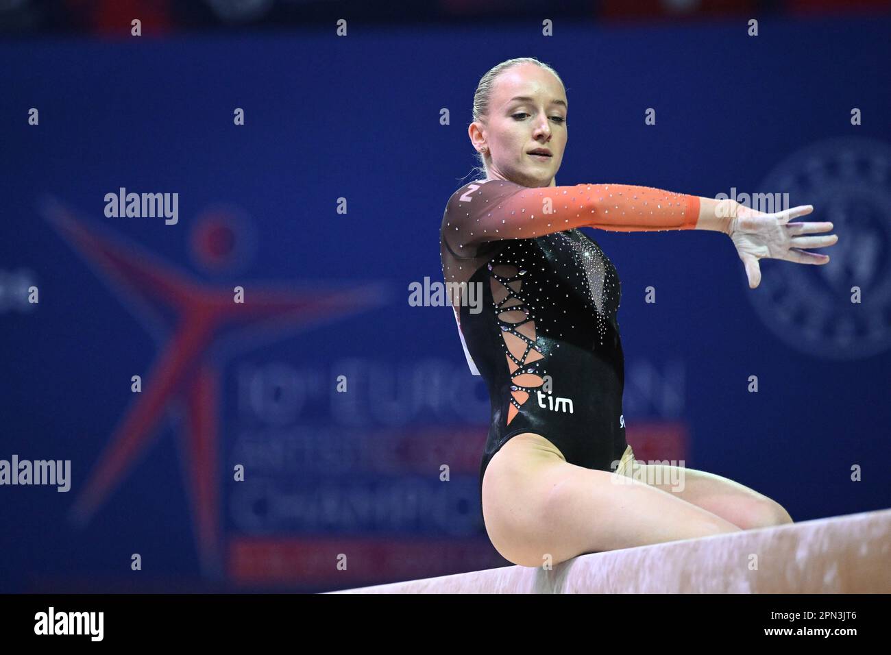 Antalya, Turkey. 16th Apr, 2023. Sanne Wevers (NED) beam during ...