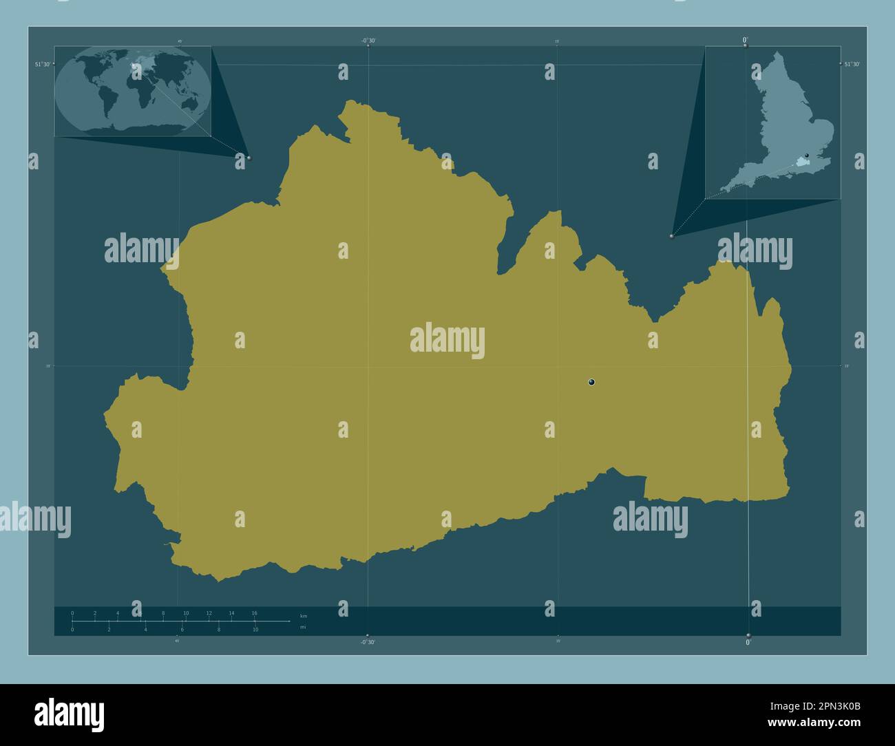 Surrey, administrative county of England - Great Britain. Solid color ...