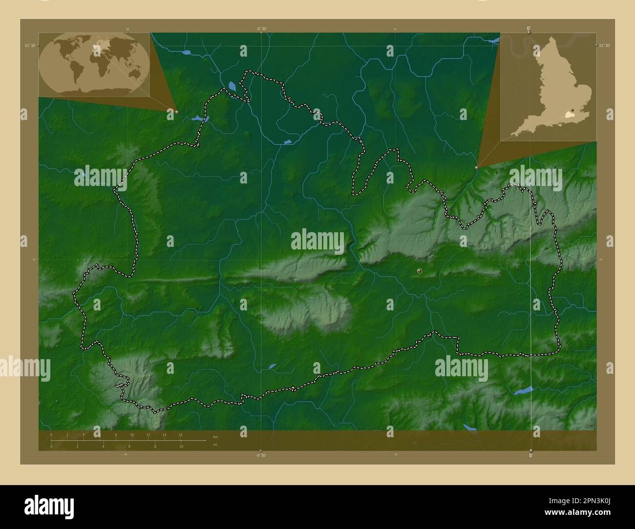 Surrey, administrative county of England - Great Britain. Colored ...