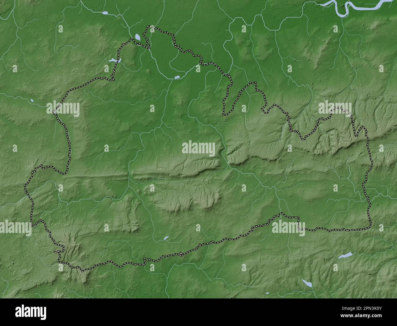 Surrey, administrative county of England - Great Britain. Elevation map ...