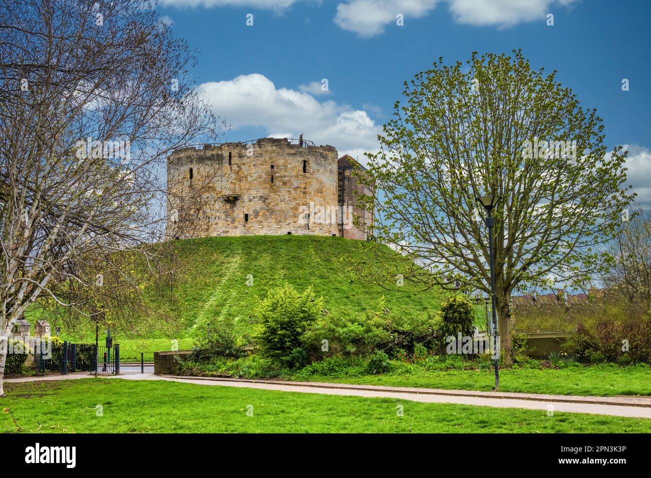The historic thousand year old Clifford Tower adjacent to the banks of ...