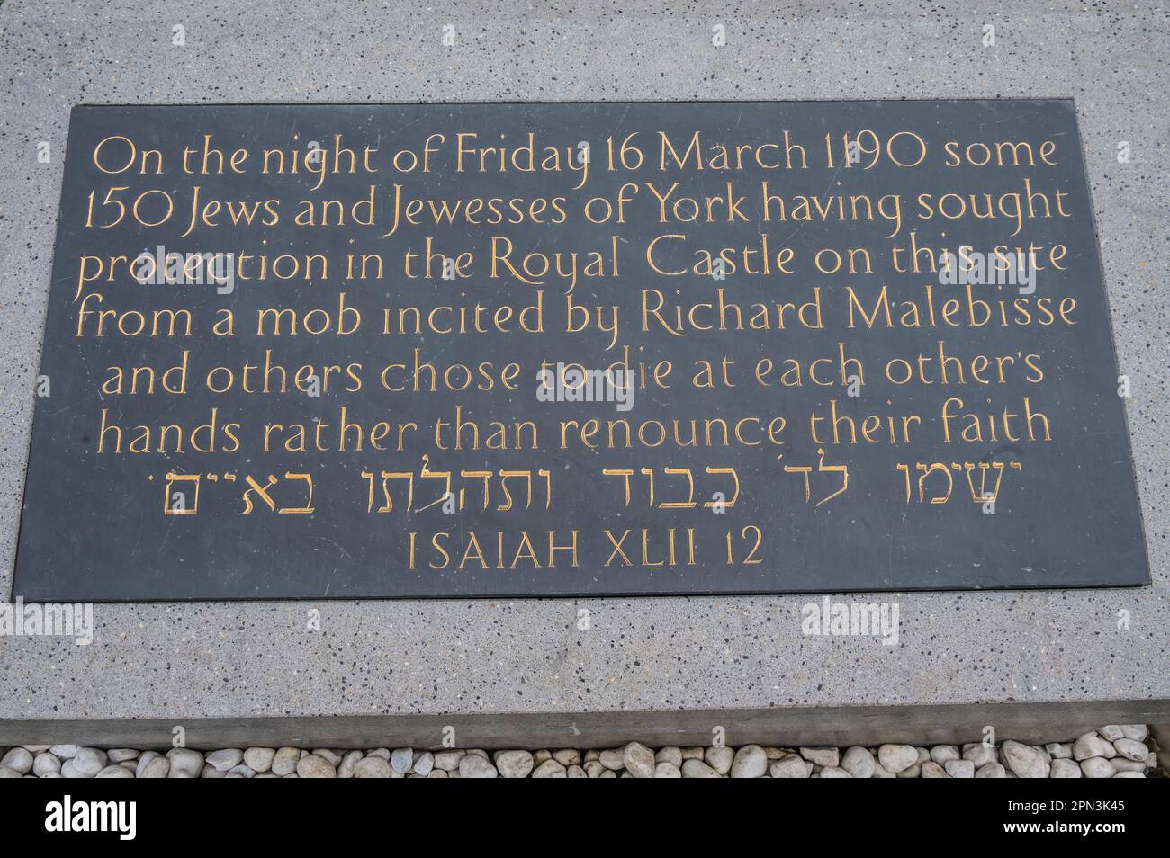 The Jewish memorial plaque at the historic thousand year old Clifford ...