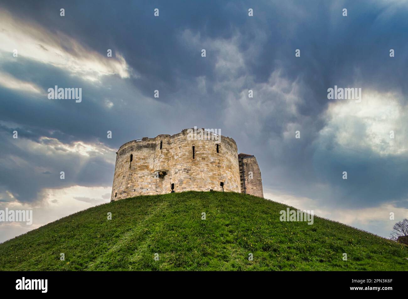 The historic thousand year old Clifford Tower adjacent to the banks of ...