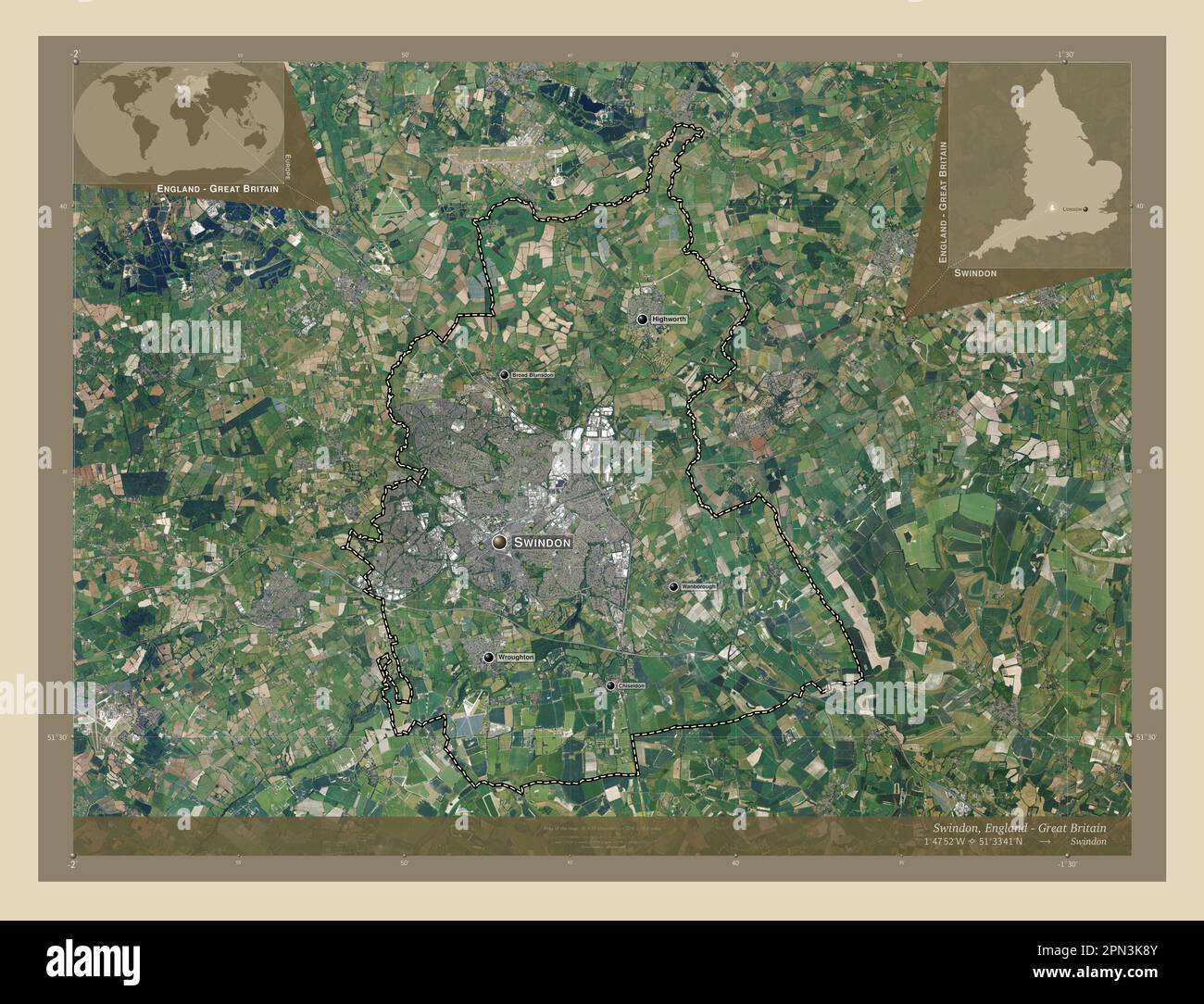 Swindon, unitary authority of England - Great Britain. High resolution ...