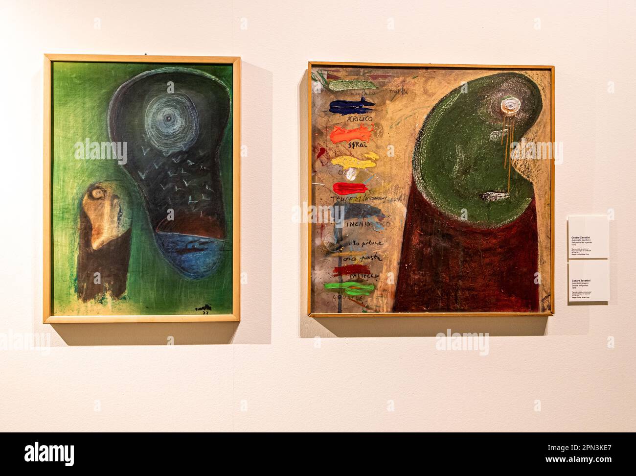 Cesare Zavattini paintings " Self-portrait as a painter"and "double ...