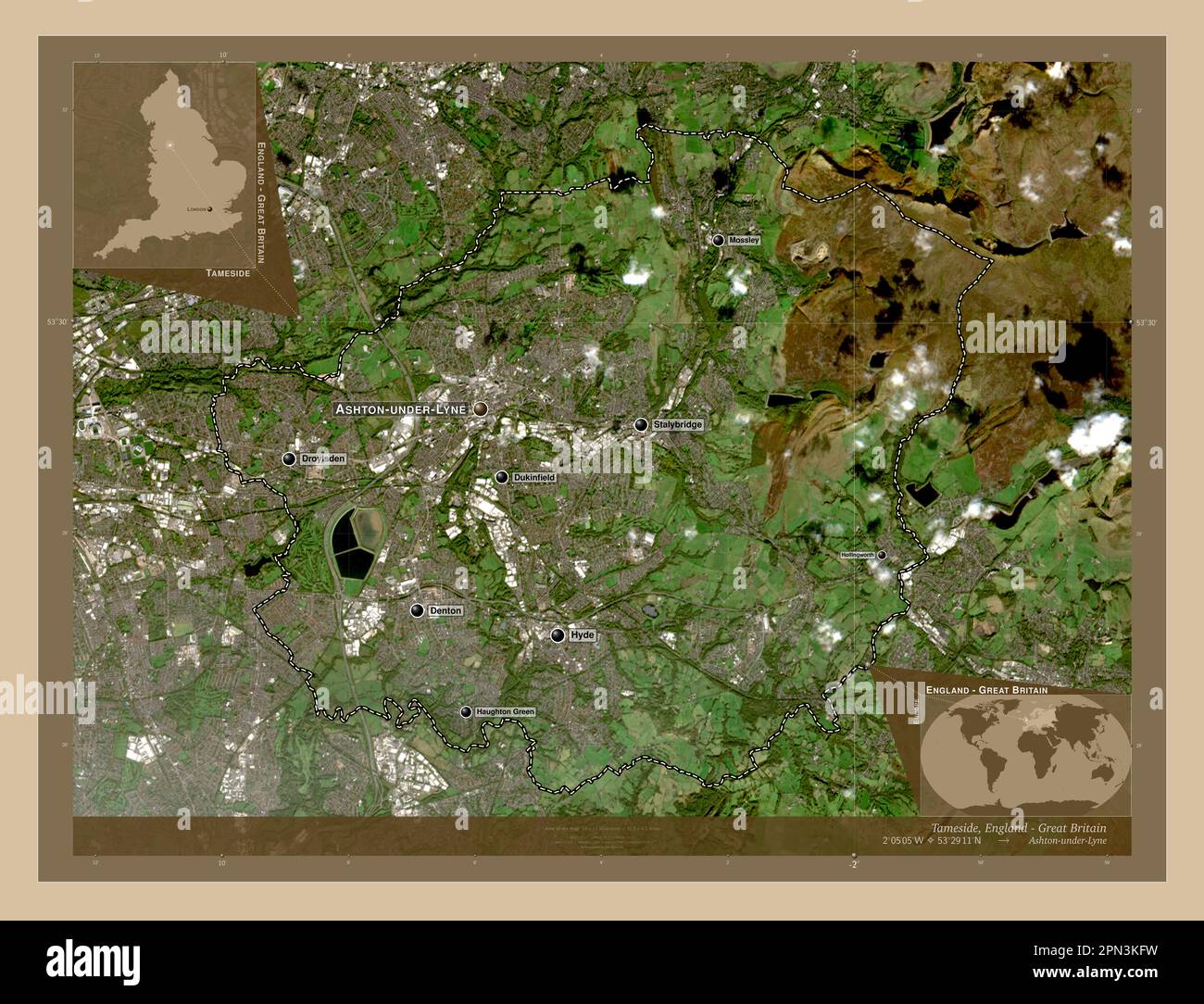 Tameside, metropolitan district of England - Great Britain. Low ...
